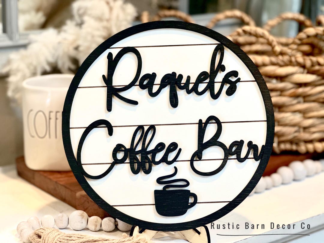 Coffee Bar Sign , Rustic Small Coffee Signs, Custom Round Coffee Signs ...