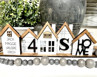 Personalized Tiny Homes Shelf Sitter Custom Home Sign, Custom Standing ...