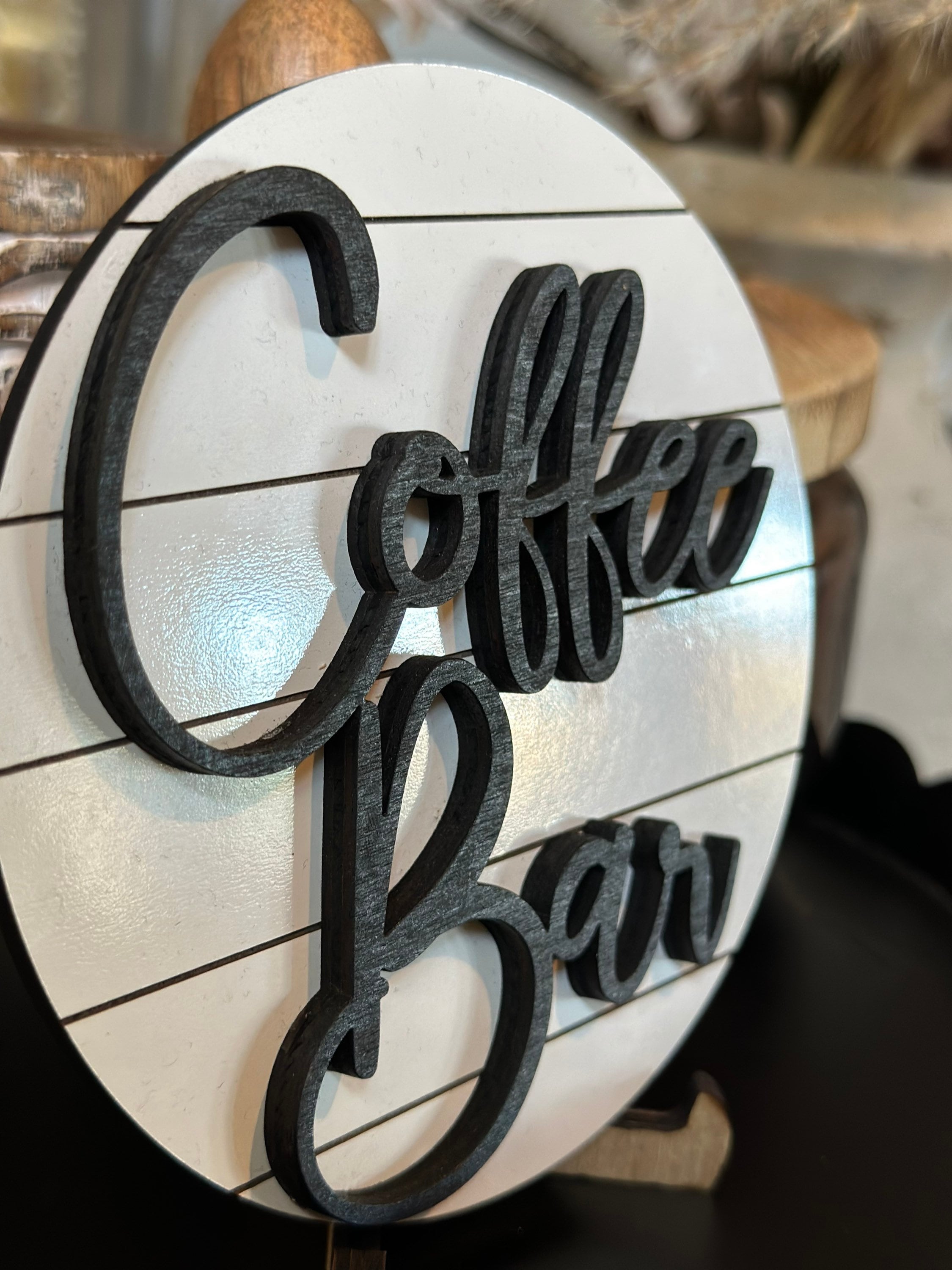 Coffee Bar Sign , Rustic Small Coffee Signs, Round Coffee Signs ...