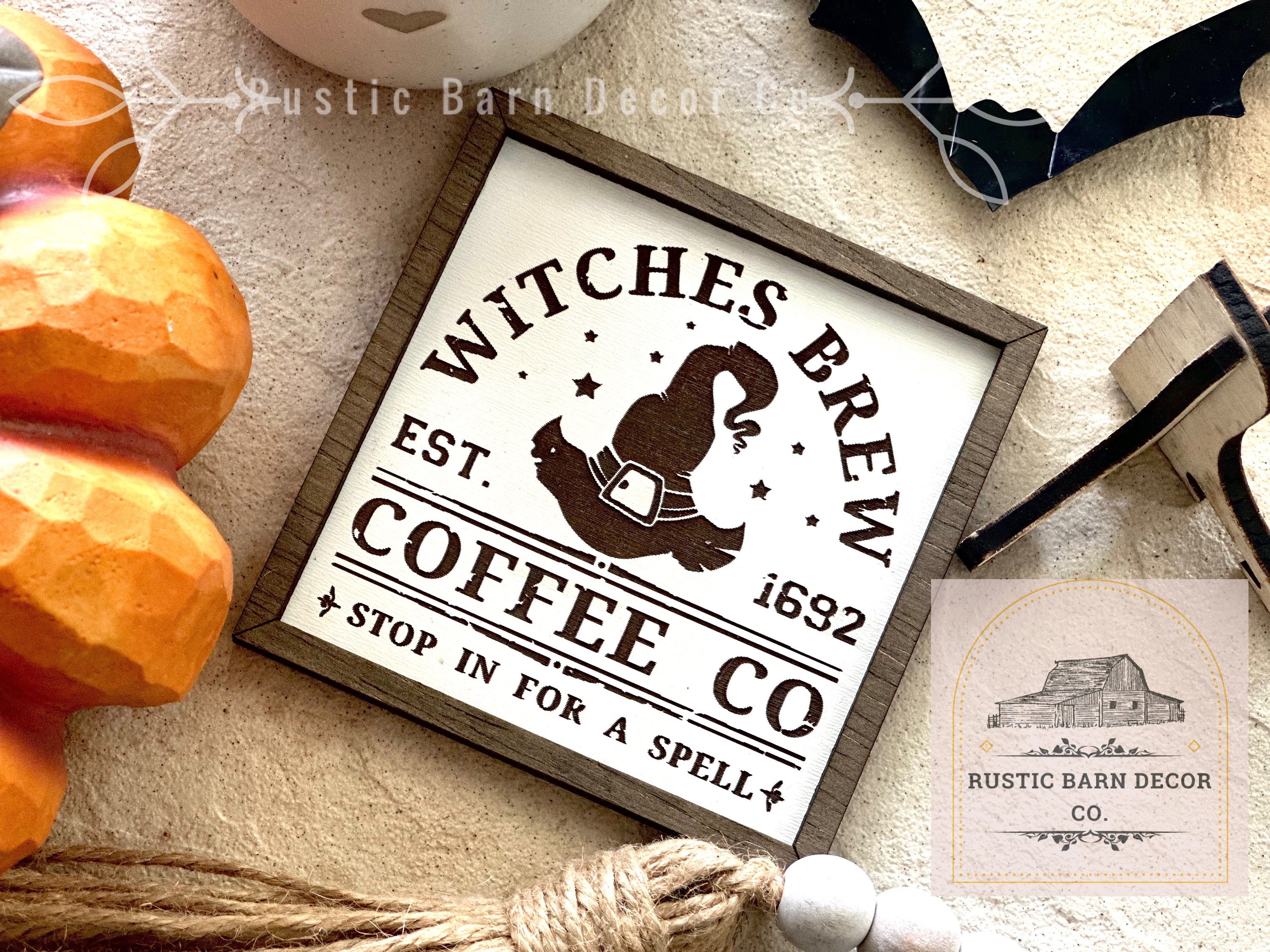Witches Brew Coffee Co Sign, Halloween Sign, Coffee Bar Decor, Kitchen ...