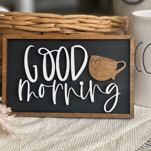 Coffee Barsign Good Morning Coffee , Rustic Small Coffee Signs ...