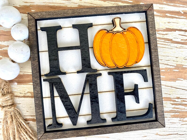 Fall Tiered Tray Decor Fall Home Shiplap Sign Hello Fall - Etsy