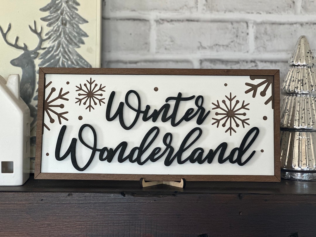 Christmas Decoration | Winter Wonderland Sign | Fireplace Mantle Decor ...