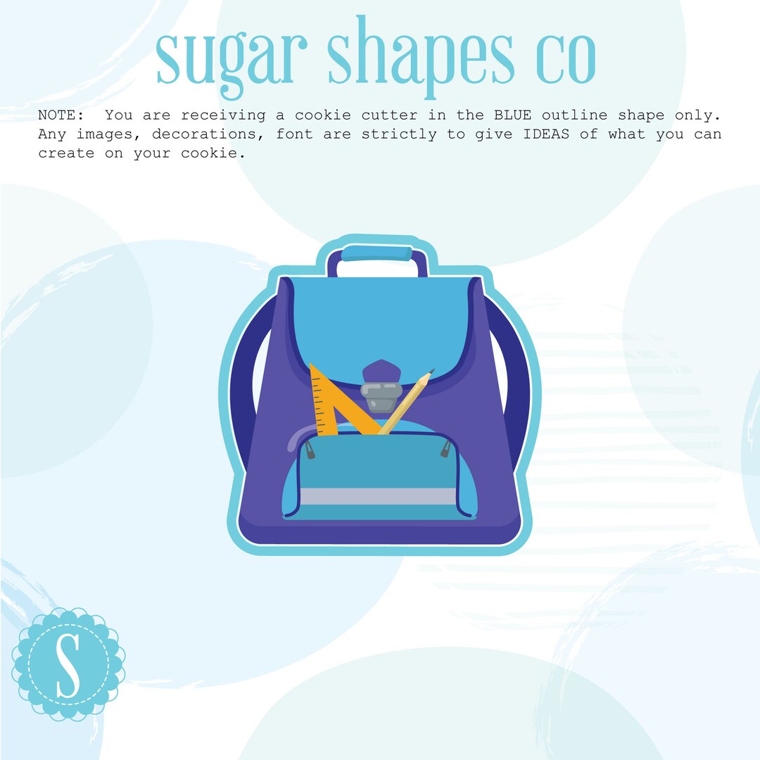 Backpack Cookie Cutter School Cookie Cutter Fondant Cutter Polymer Clay ...