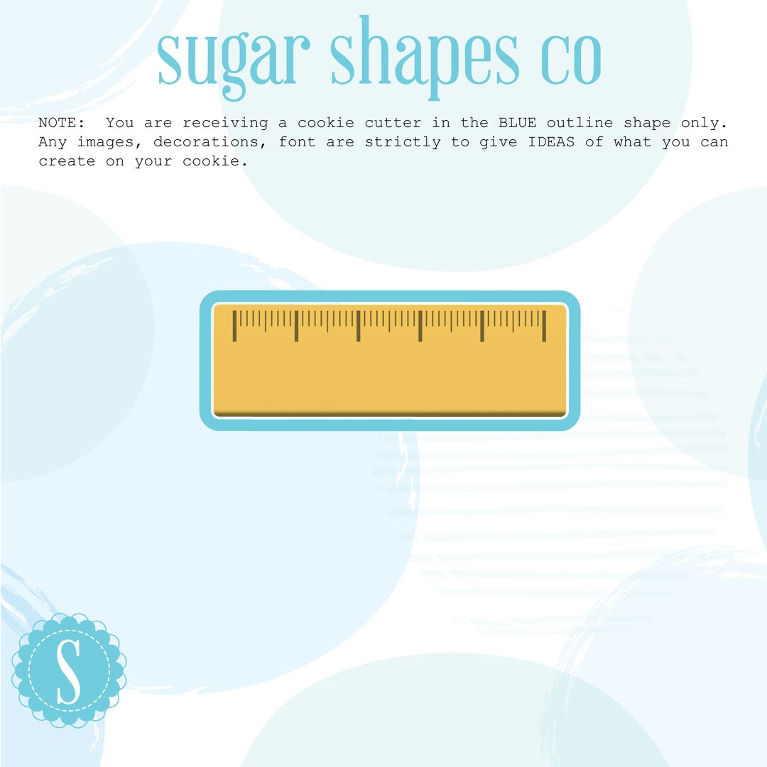 Ruler Cookie Cutter School Cookie Cutter Fondant Cutter Polymer Clay ...