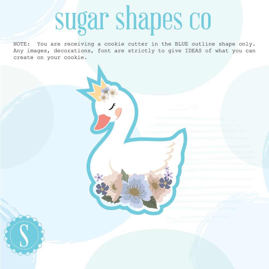 Princess Floral Swan Cookie Cutter Animal Cookie Cutter Fondant Cutter ...