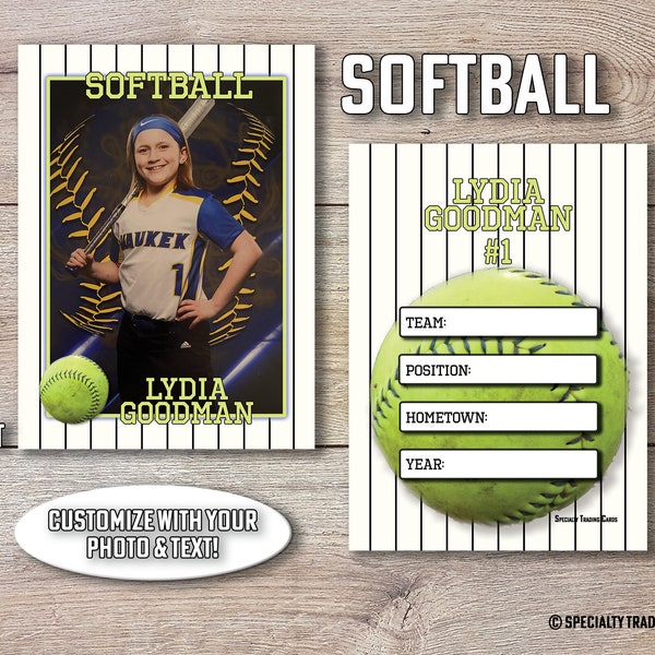 Softball Card - Etsy