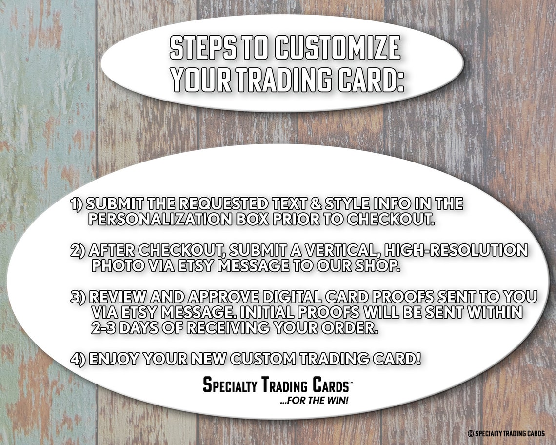 Baseball Trading Card Custom Printed Trading Card - Etsy