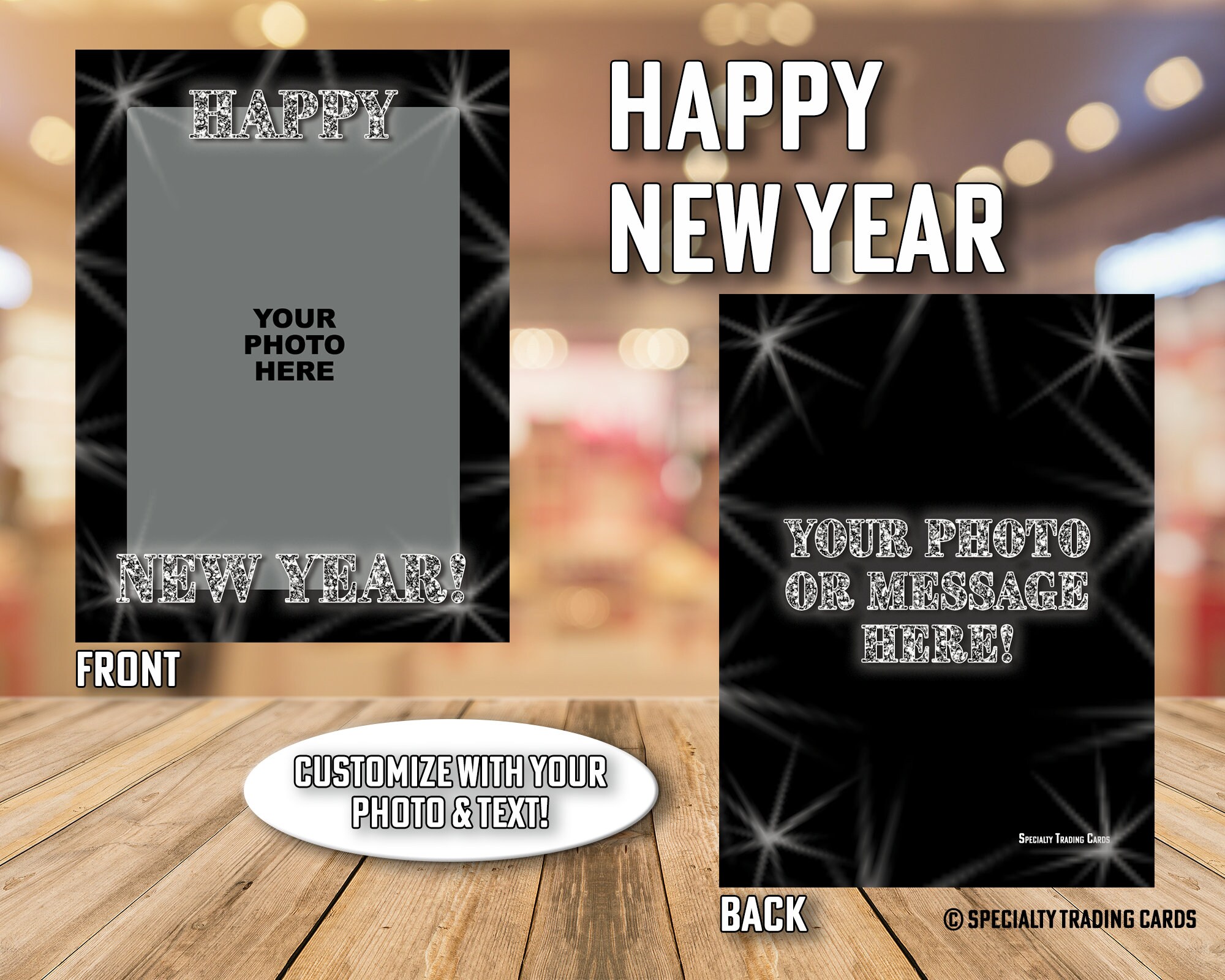New Year's Trading Card • Custom Printed Trading Card • Personalized ...