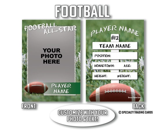 Football Trading Card Custom Printed Trading Card - Etsy