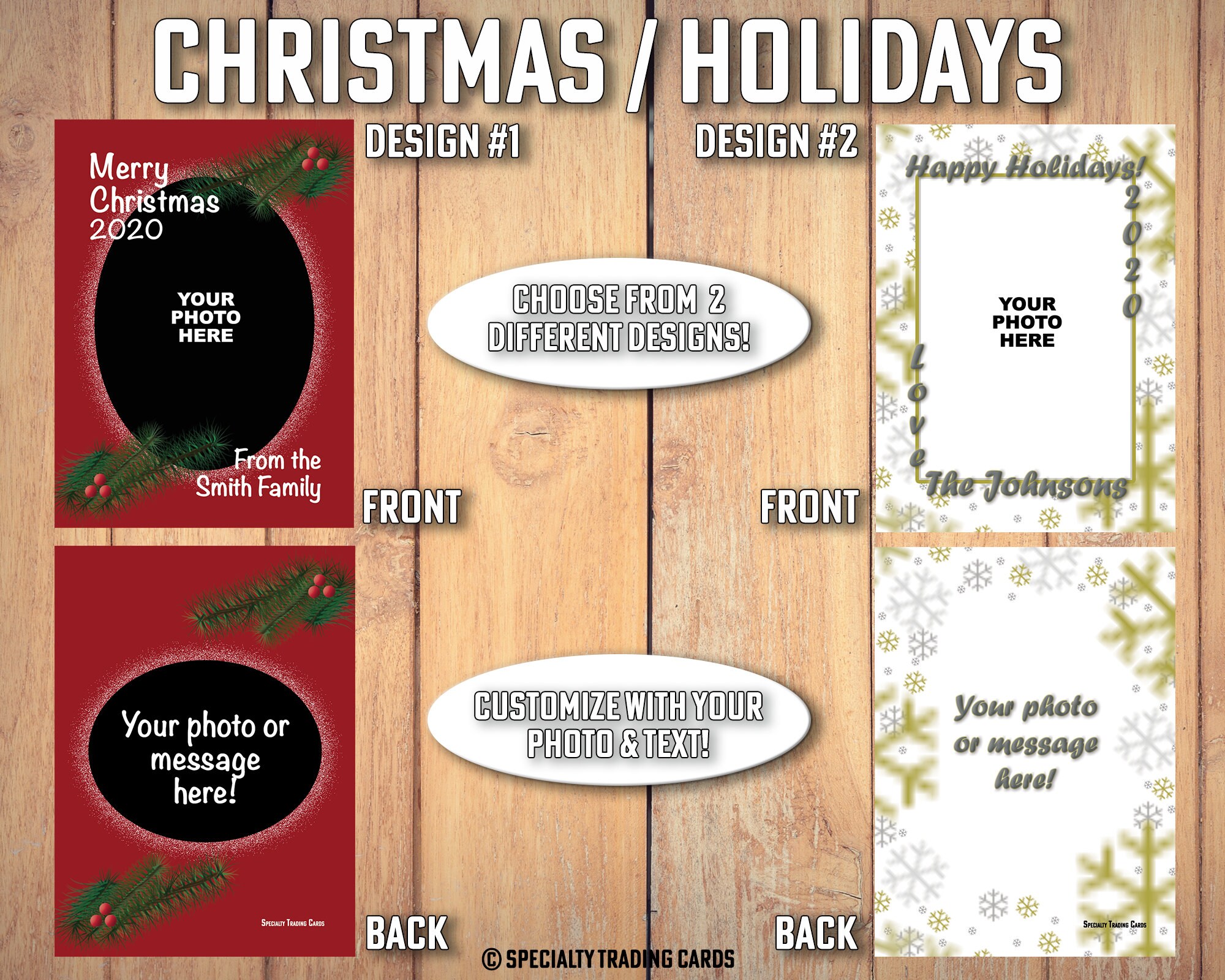 Christmas Trading Card • Holiday Greeting Card • Custom Printed Trading ...