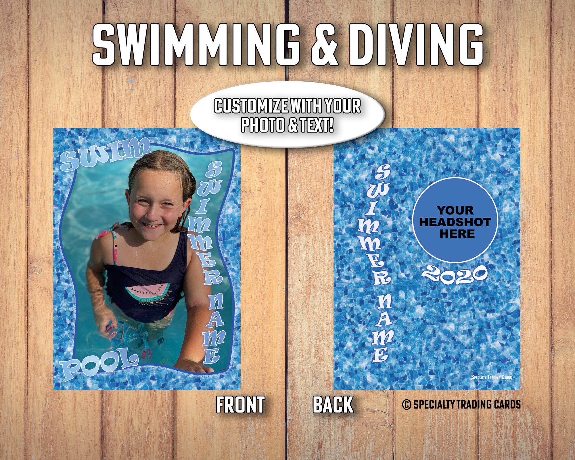 Swimming & Diving Trading Card • Custom Printed Trading Card ...