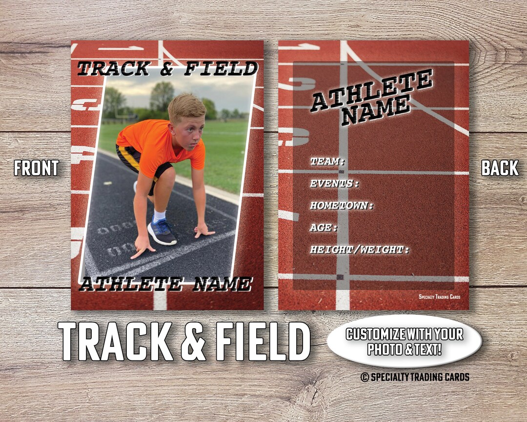 Track & Field Trading Card • Custom Printed Trading Card • Personalized ...