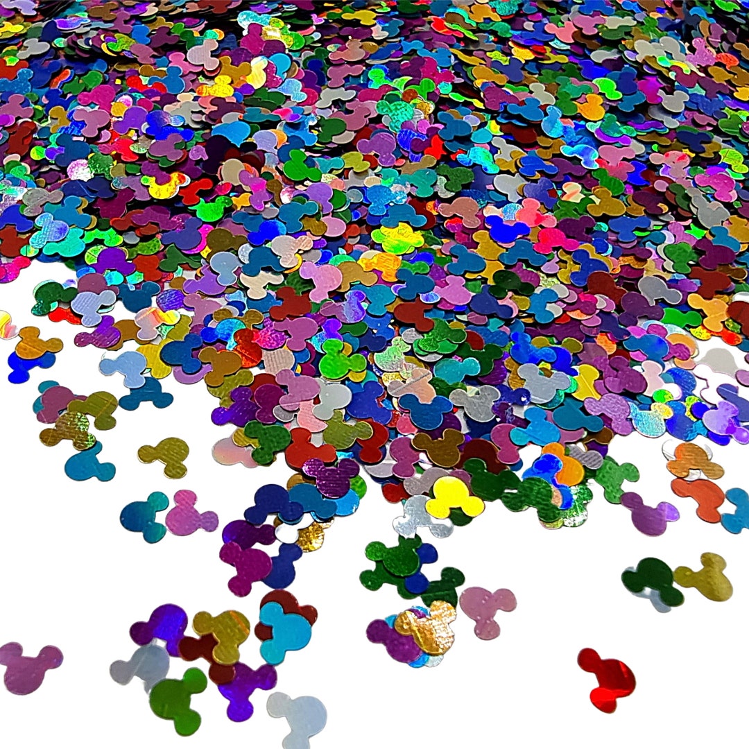 Metallic Mouse Heads Colourful Resin Art Confetti Festival Fun Nail or ...