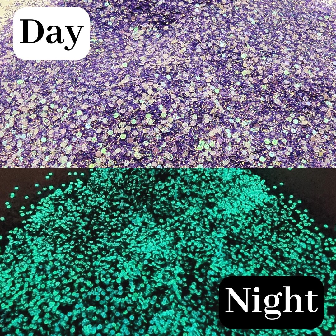 Purple to Green Glow in the Dark Glitter - Sweet Home Alabama | Resin ...