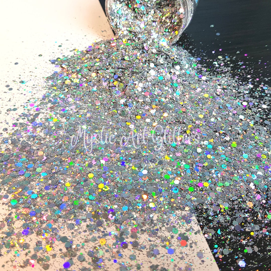 Glitter Mix - Silver Shimmer | Resin Art | Slime | Festival Fun | Nail ...