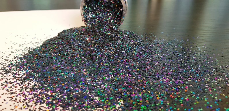 Glitter Black Opal Medium Holographic Resin Art Slime | Etsy