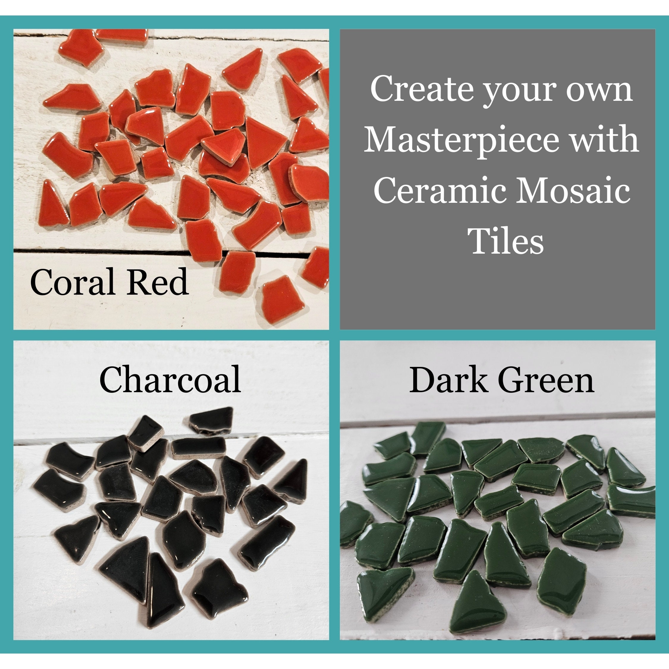 40 Pcs Glazed Ceramic Jigsaw Puzzle Irregular Shaped Mosaic Tiles ...