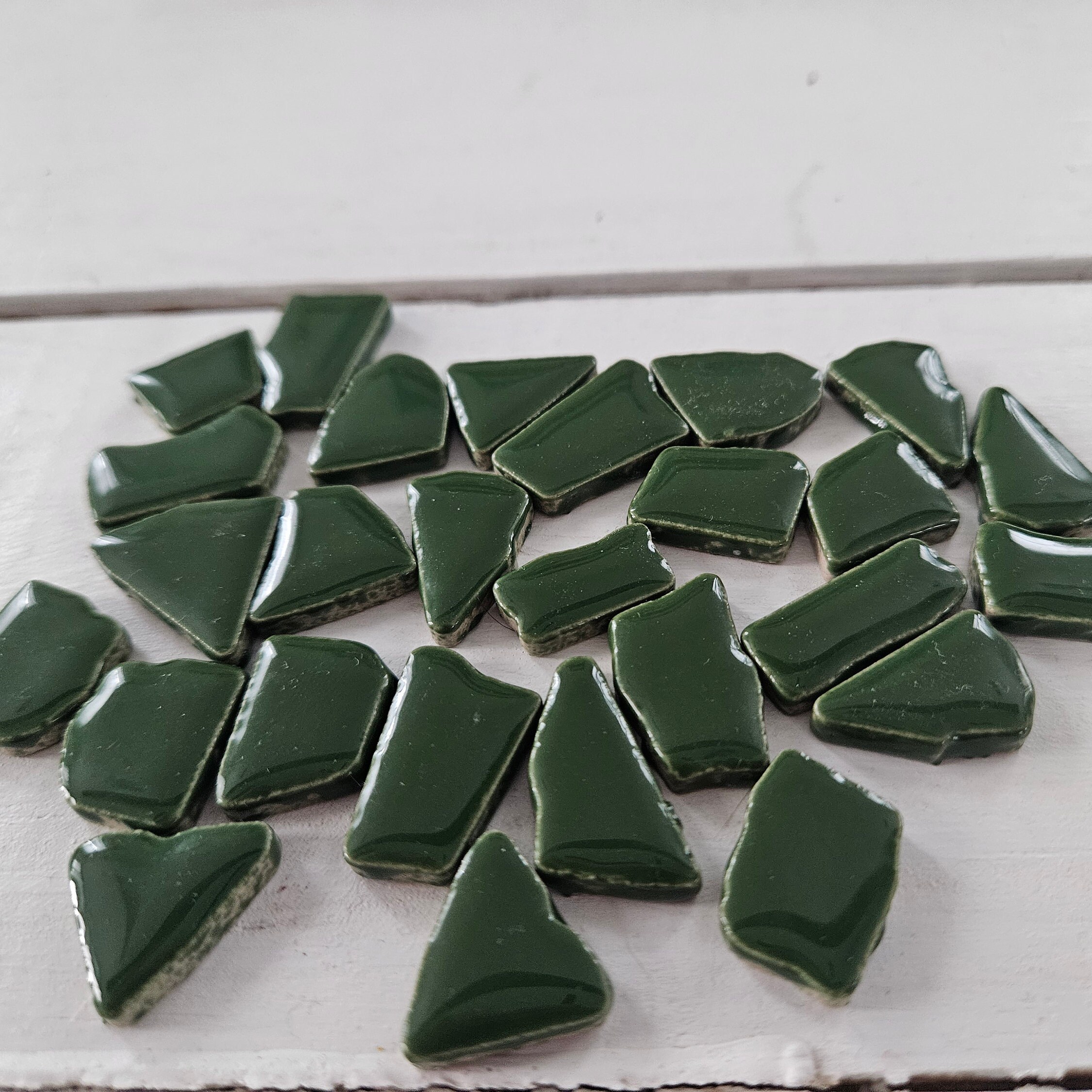 40 Pcs Glazed Ceramic Jigsaw Puzzle Irregular Shaped Mosaic Tiles ...