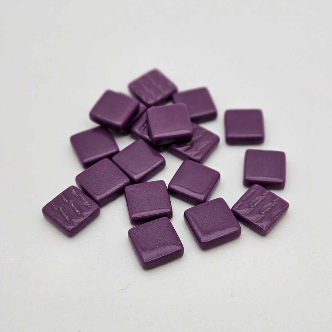 75 Pc Dark Purple 12 Mm Glass Tiles, Mosaic Supplies, Square Glass ...