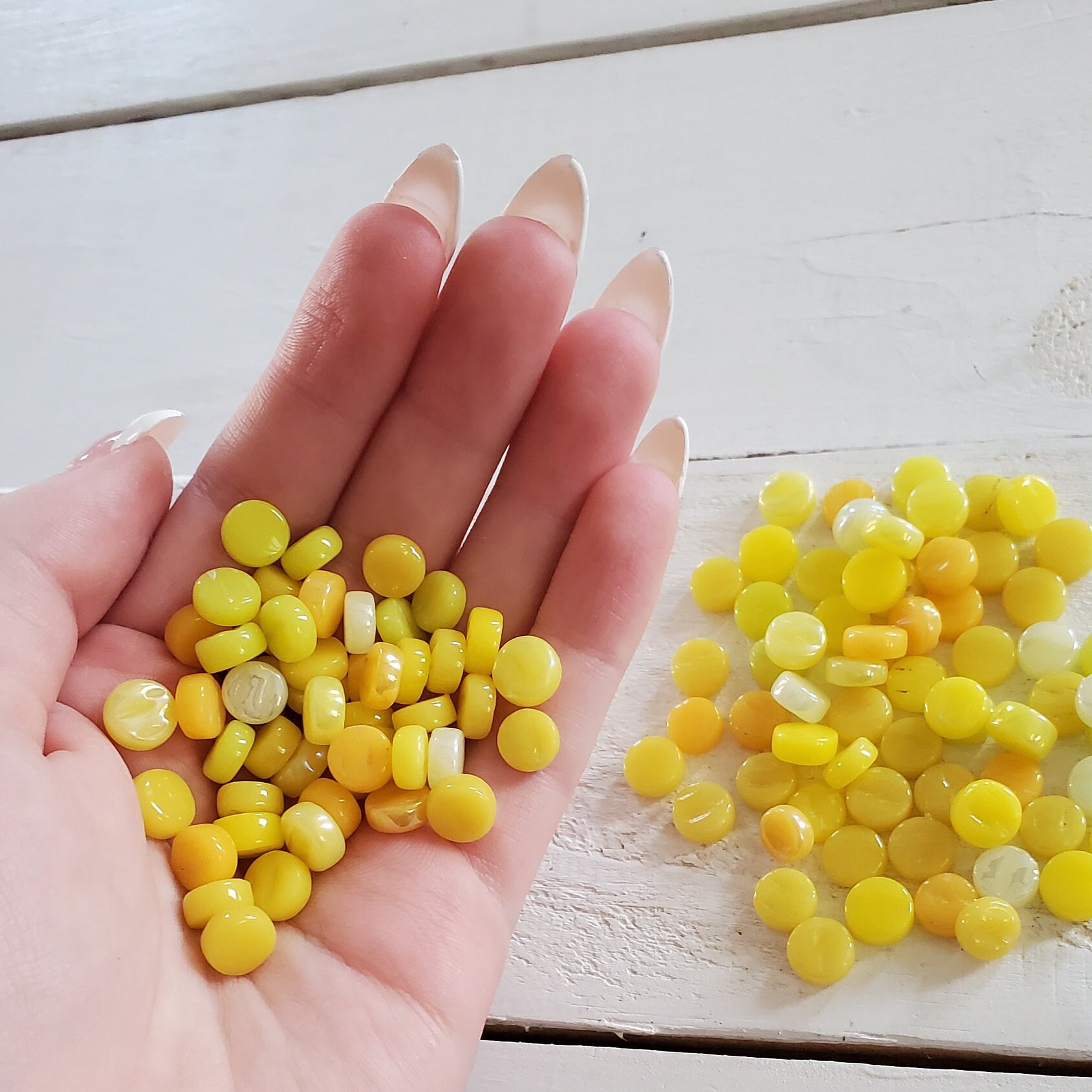 100 Mini Mosaic Tile Dots 8mm, Mix Colors, Small Round Tiles, Round ...