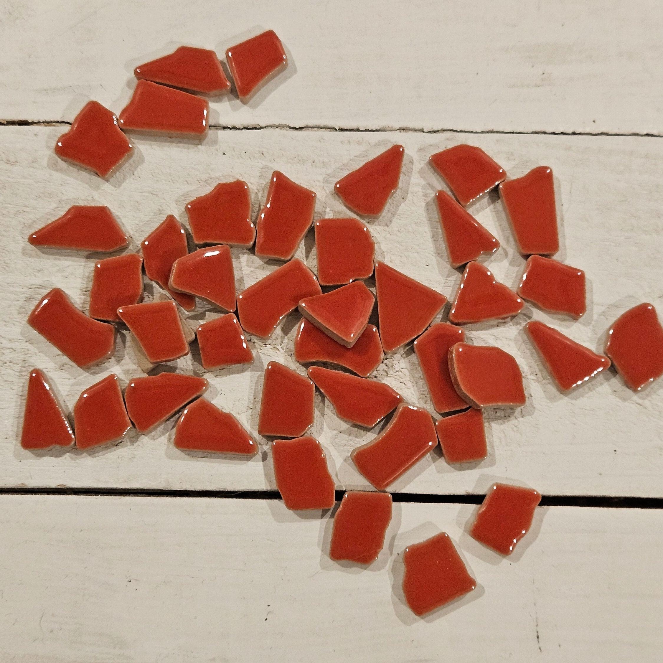 40 Pcs Glazed Ceramic Jigsaw Puzzle Irregular Shaped Mosaic Tiles ...