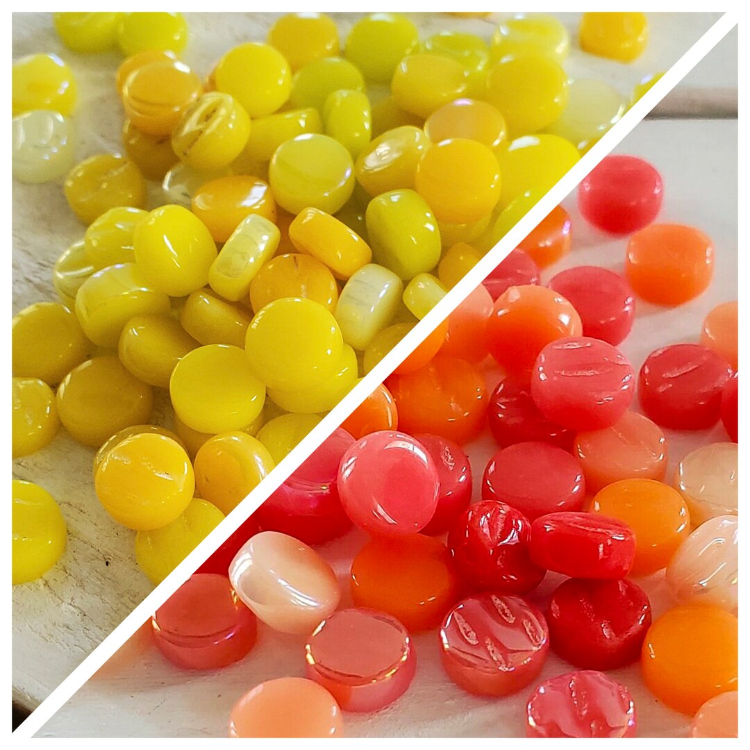 100 Mini Mosaic Tile Dots 8mm, Mix Colors, Small Round Tiles, Round ...