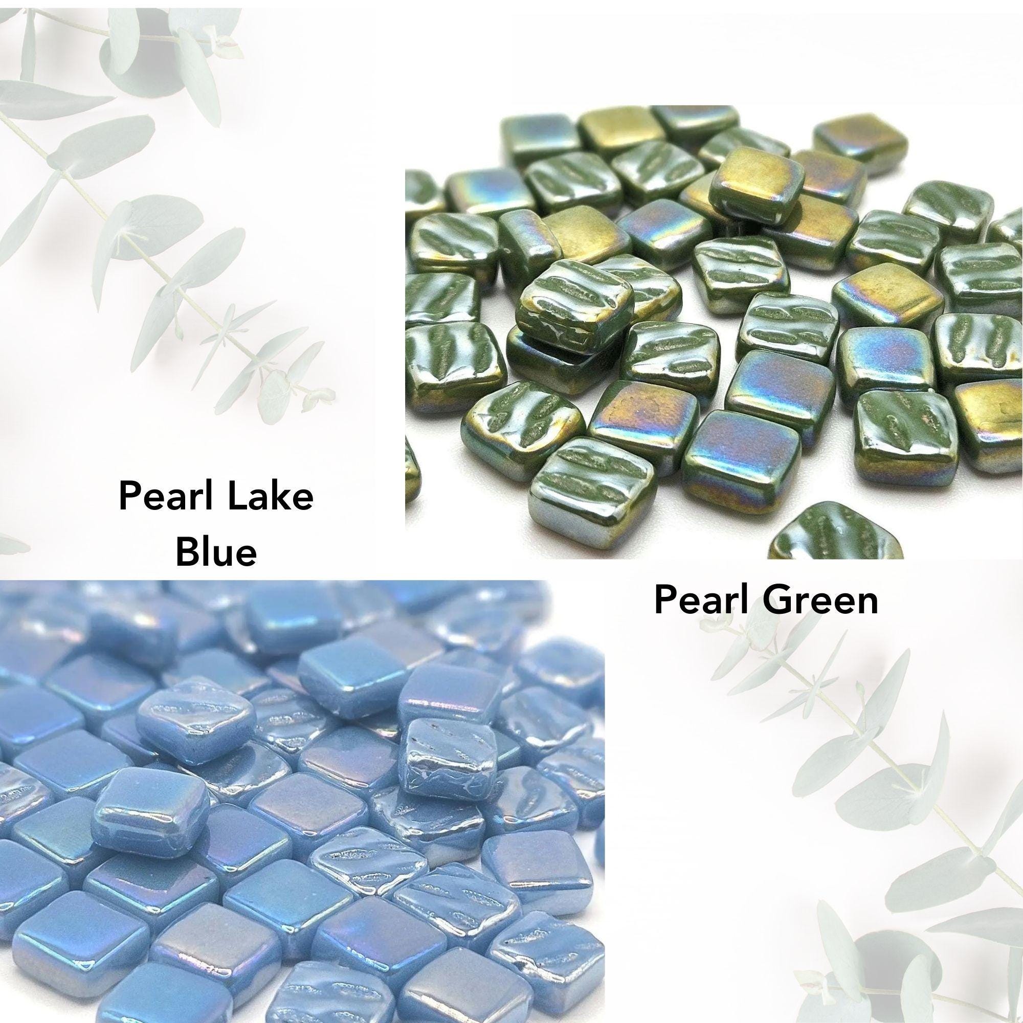 100 Iridescent 8mm Glass Mosaic Tiles, Mini Square Tiles, Tiny Ottoman ...