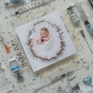 IVF Art, Baby Girl, Fertility Tray, in Vitro, Sonogram Picture, Newborn ...