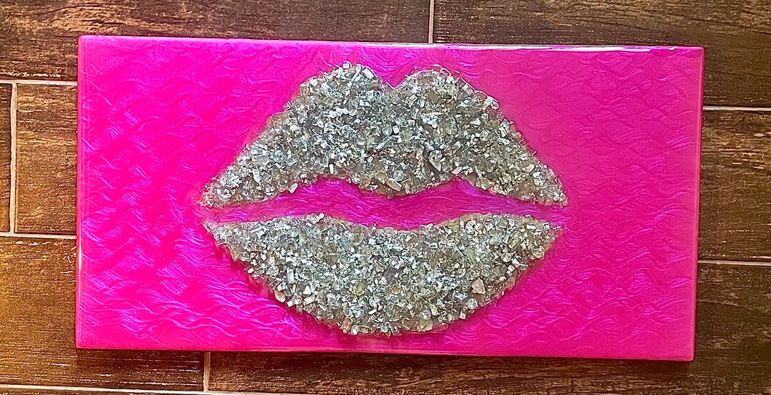 Modern Wall Art, Med Spa, Office Decor, Lips, Bling, Resin Art ...