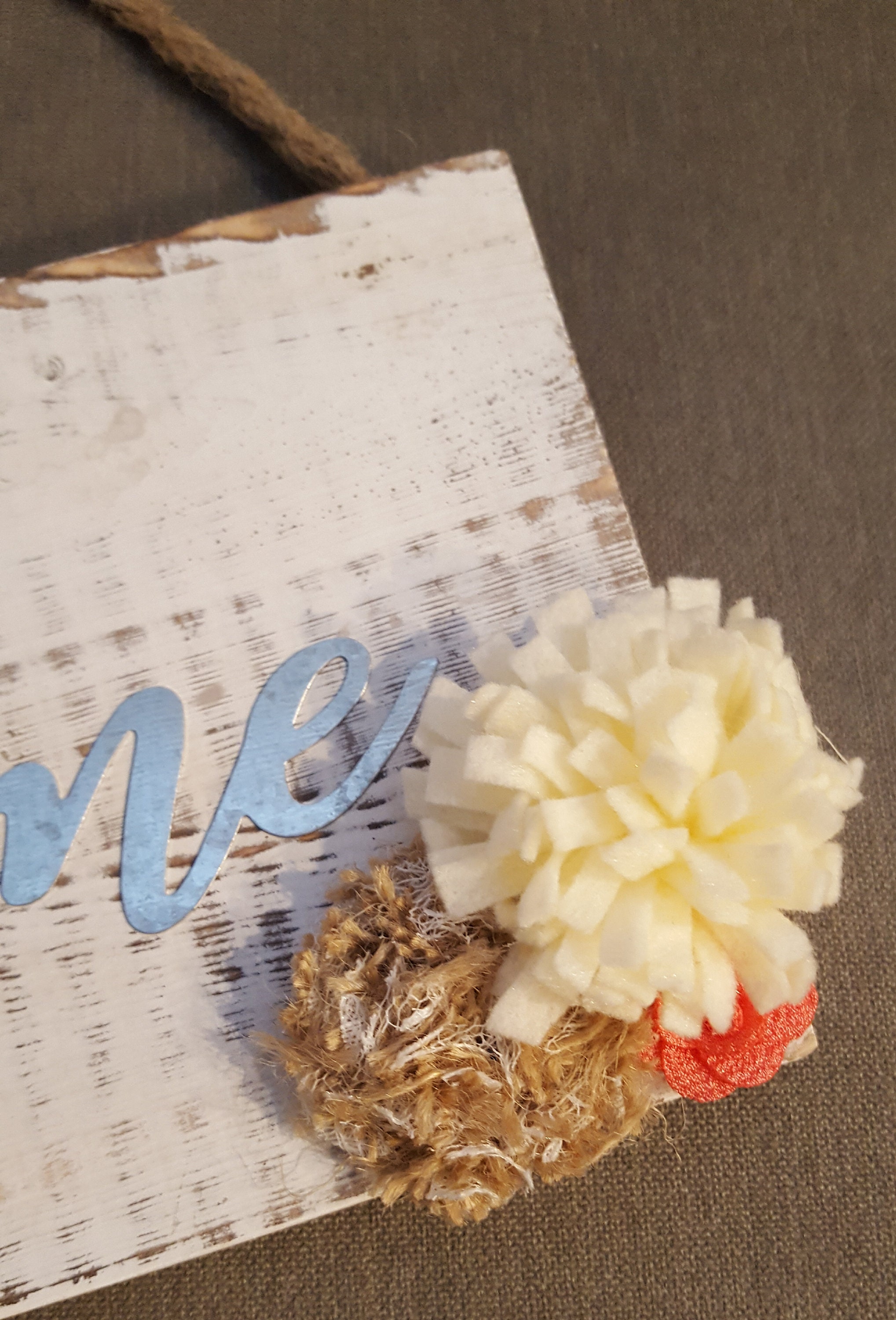 Rustic White Wood welcome Hanging Sign - Etsy