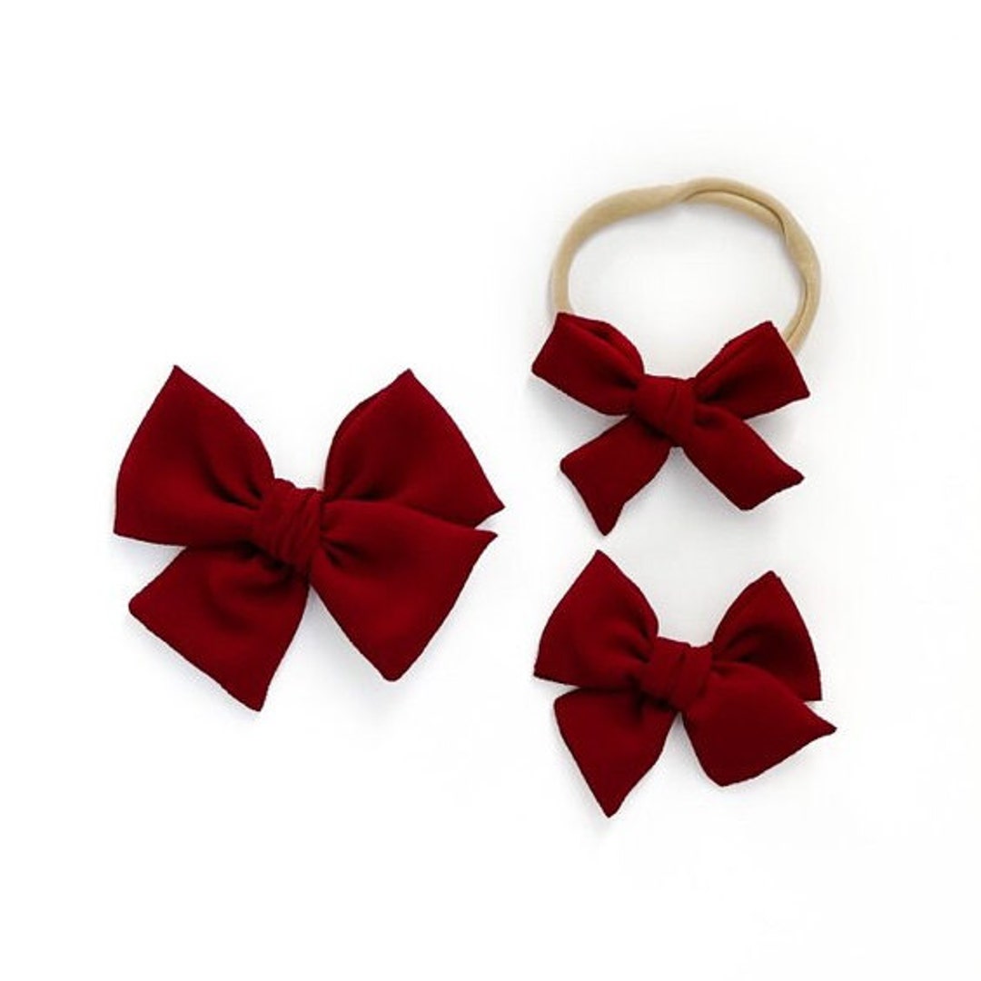 Burgundy Bubble Pinwheel Bow / Christmas Bow / Baby Bow / Baby Headband ...