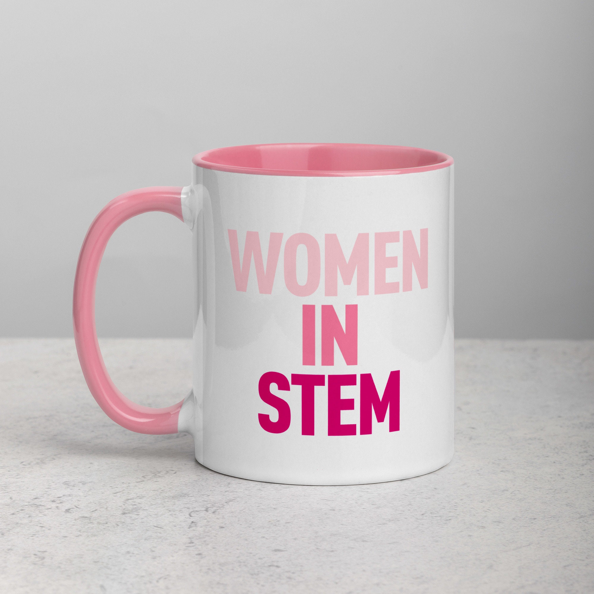 Women in STEM Pink Ombre Mug With Color Inside Science Tech - Etsy