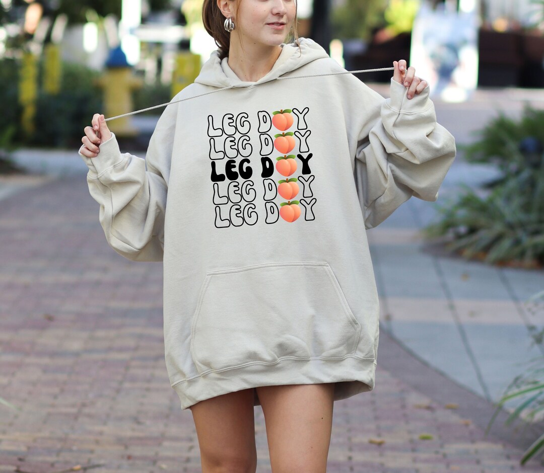 Leg Day Peach Gym Workout Fitness Unisex Heavy Blend Hooded - Etsy