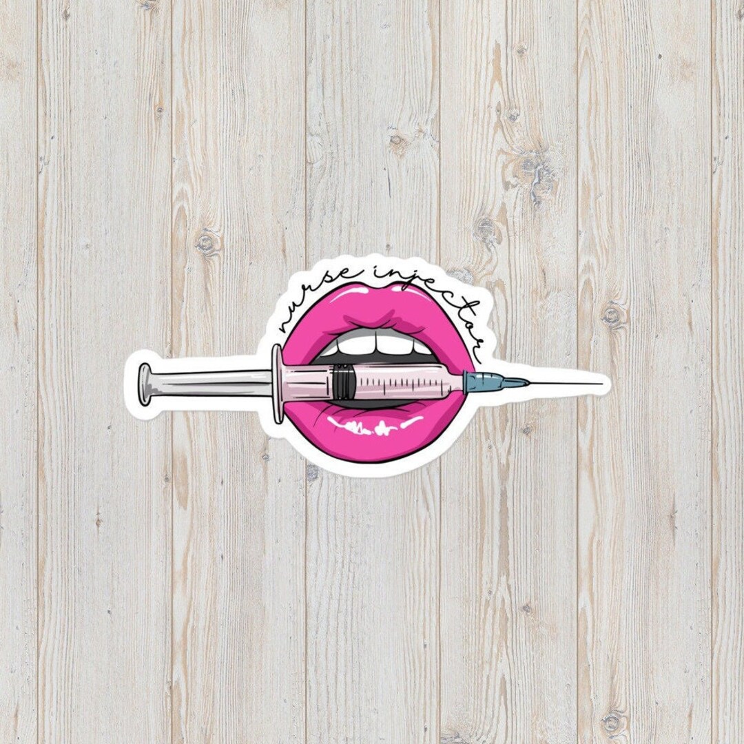 Nurse Injector Syringe Lips Bubble-free Stickers - Etsy