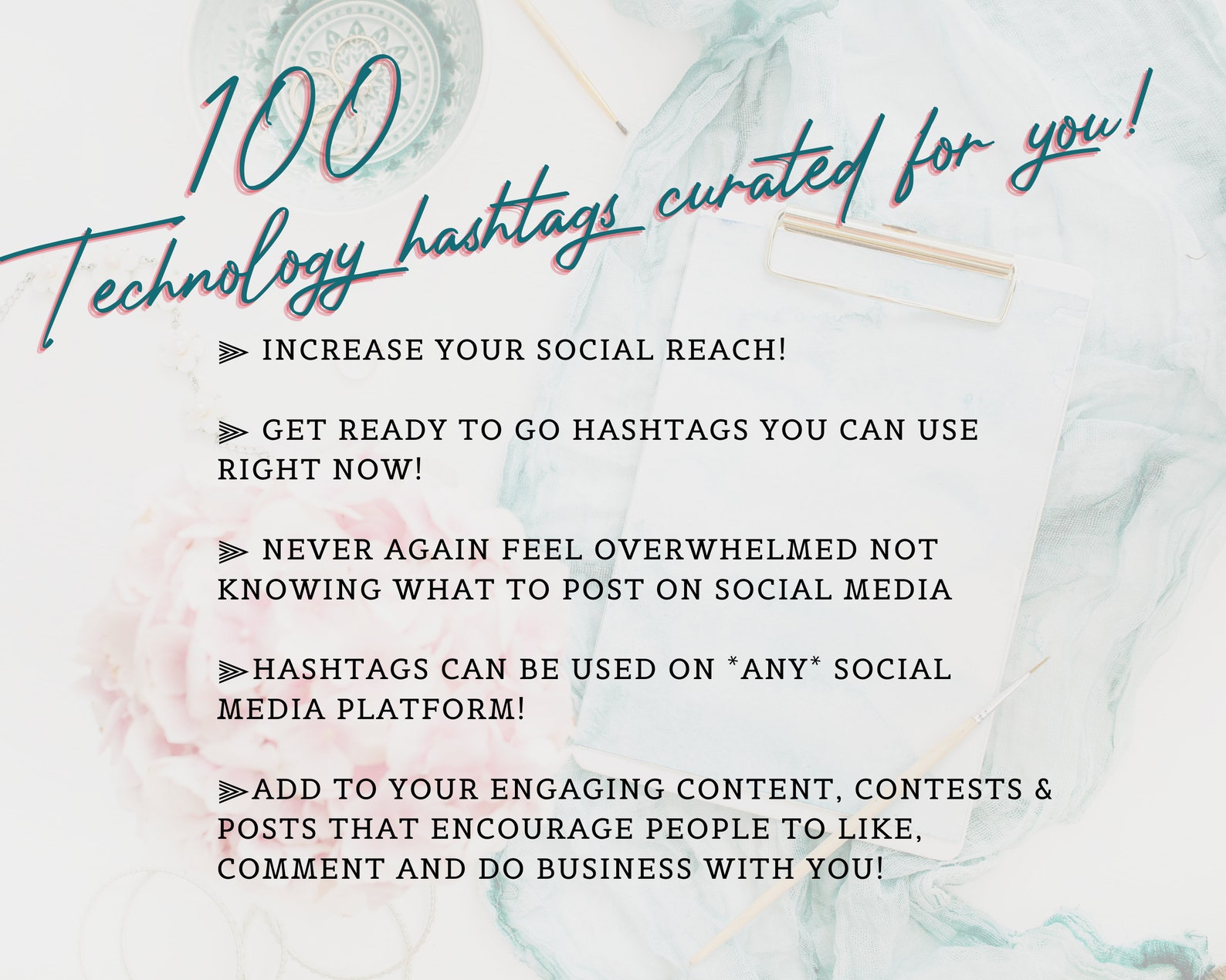 100 Technology Hashtags to Increase Your Reach, Tech, IT, Tech Based ...