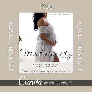 Elegant Maternity Session Flyer Template | Photography Template | Canva ...