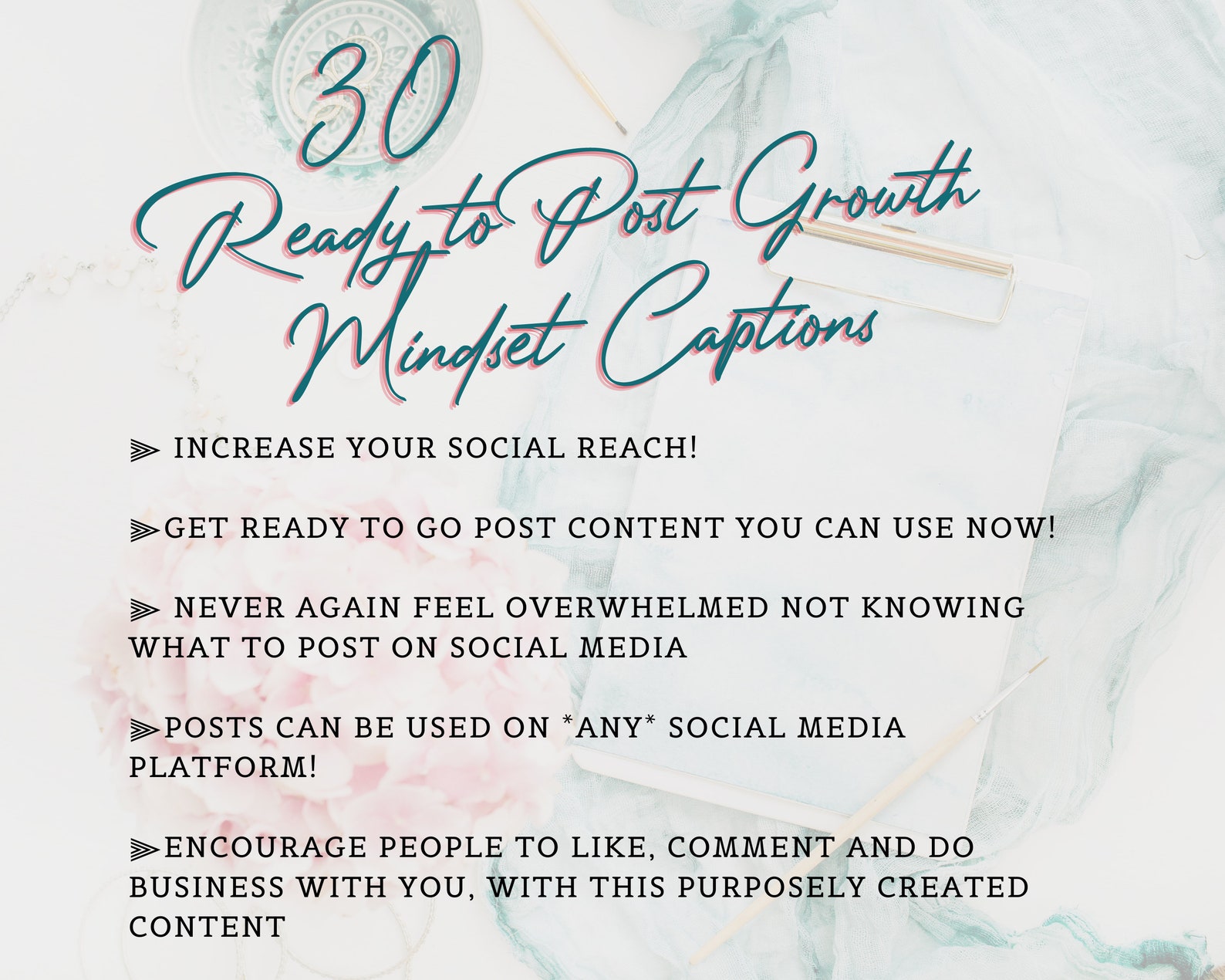 30 Growth Mindset Social Posts Done for You! Share Positivity ...