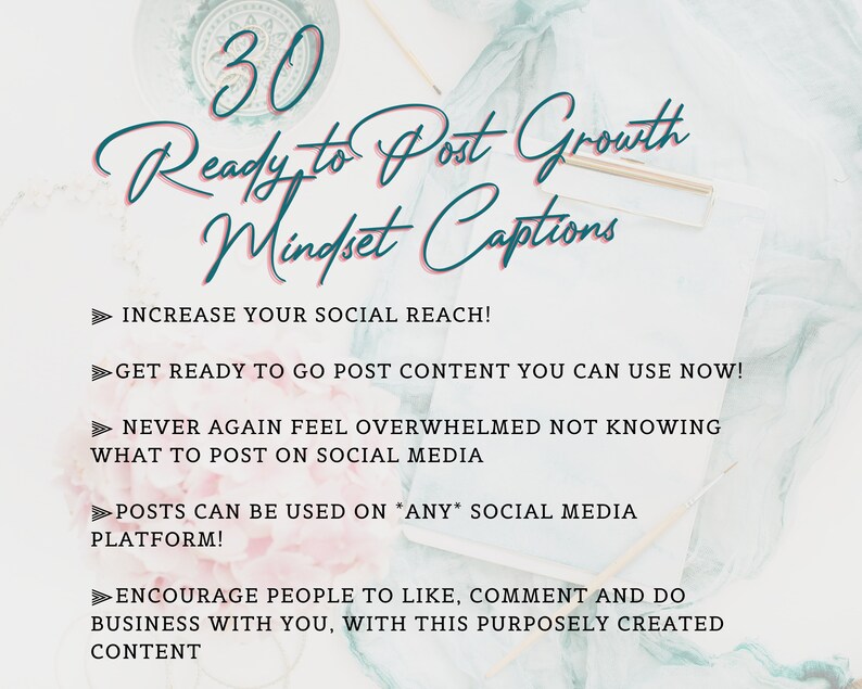 30 Growth Mindset Social Posts Done for You! Share Positivity ...