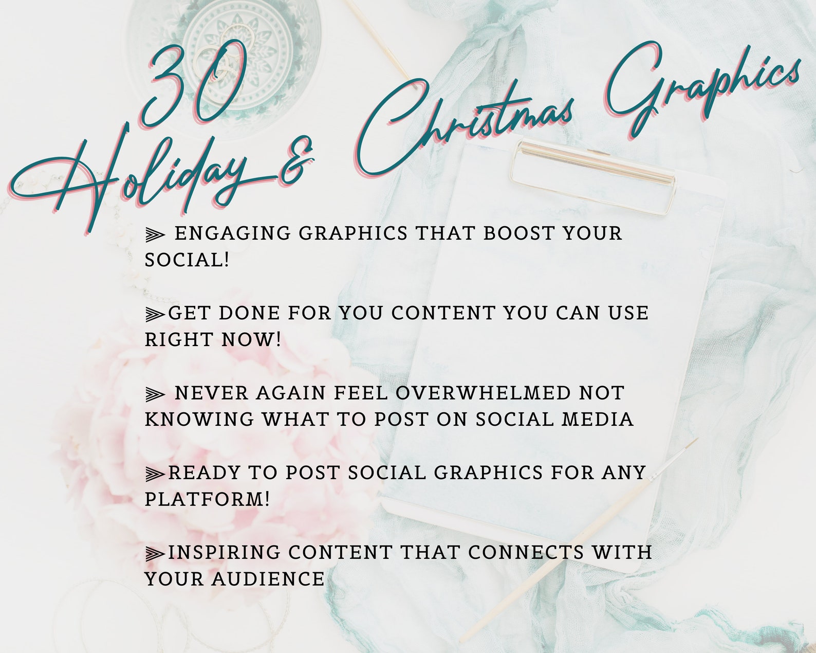 30 Holiday & Christmas Social Media Graphics - Ready to Post on ...