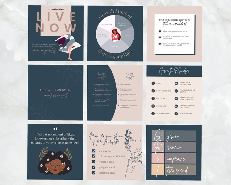 15 Growth Mindset Feed Graphics Optimized for Instagram! Perfect for ...