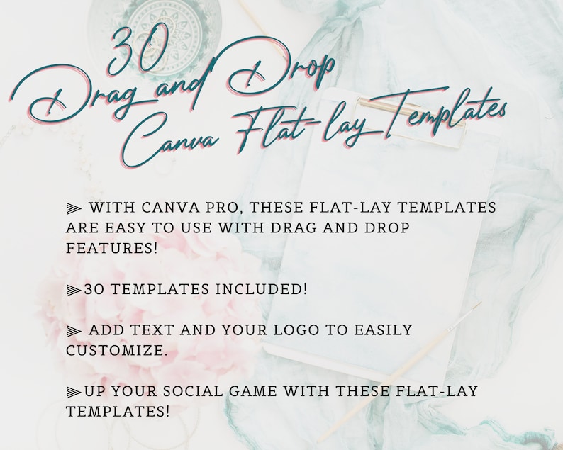 CANVA Editable Flat-lay and Mock-up Templates - Drag and Drop Flat-lay ...