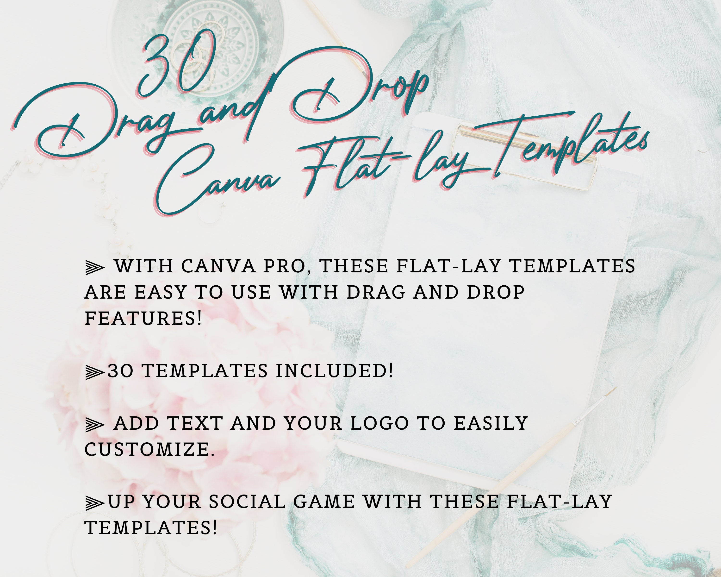 CANVA Editable Flat-lay and Mock-up Templates - Drag and Drop Flat-lay ...