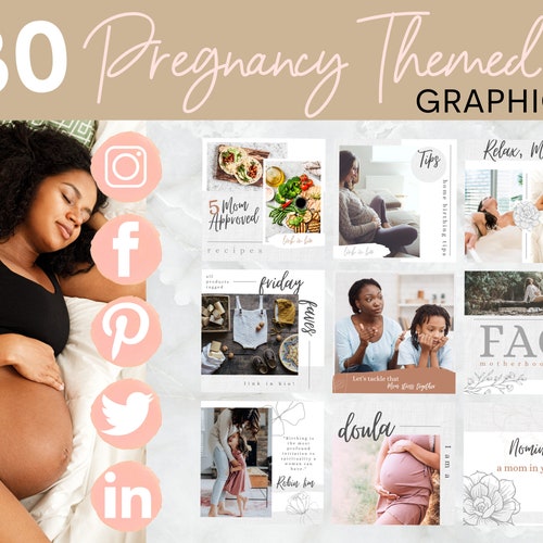 30 Pregnancy Themed Social Media Graphics Perfect for - Etsy