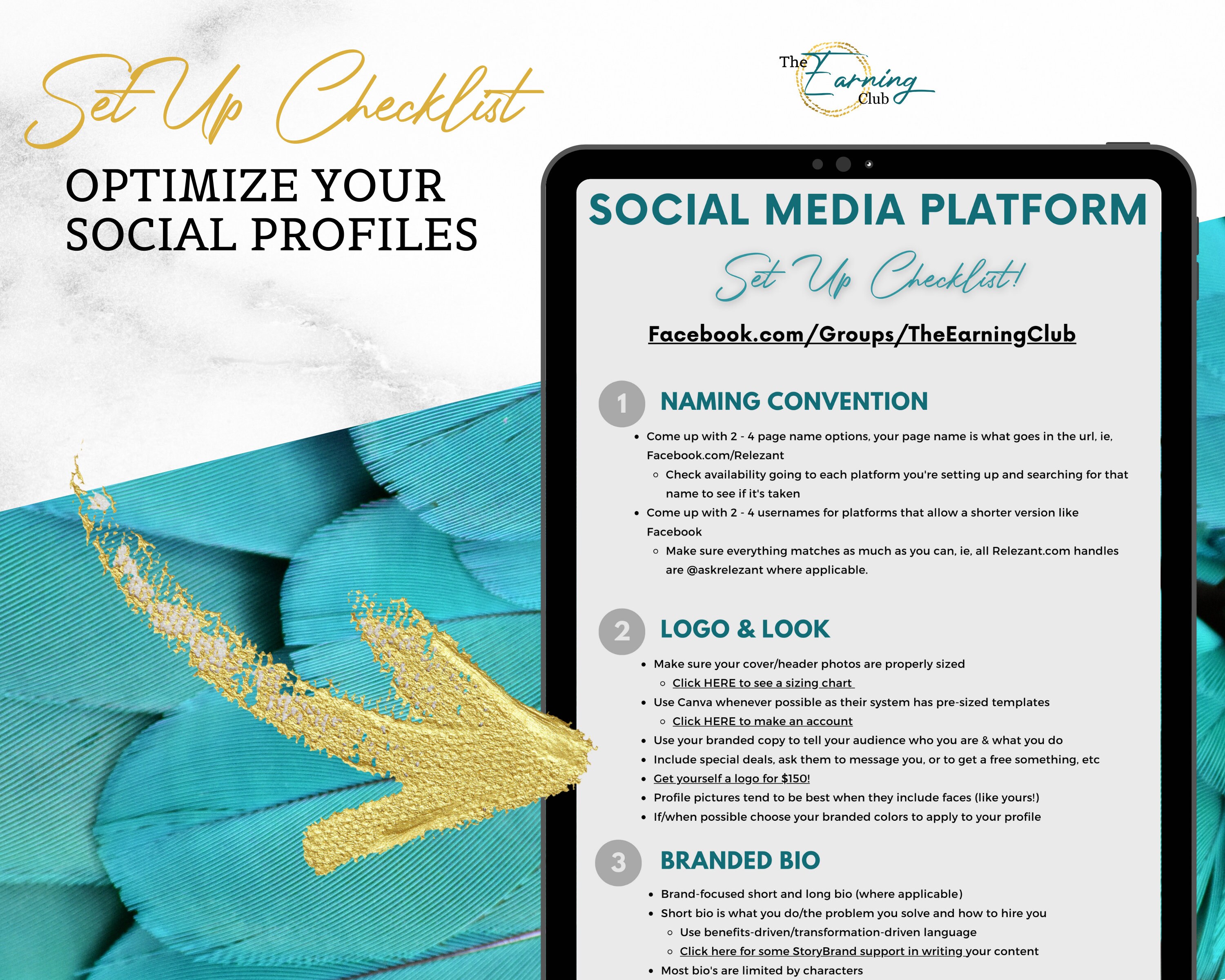 Self Guided Social Media Set-up Checklist | Set up Your Facebook ...