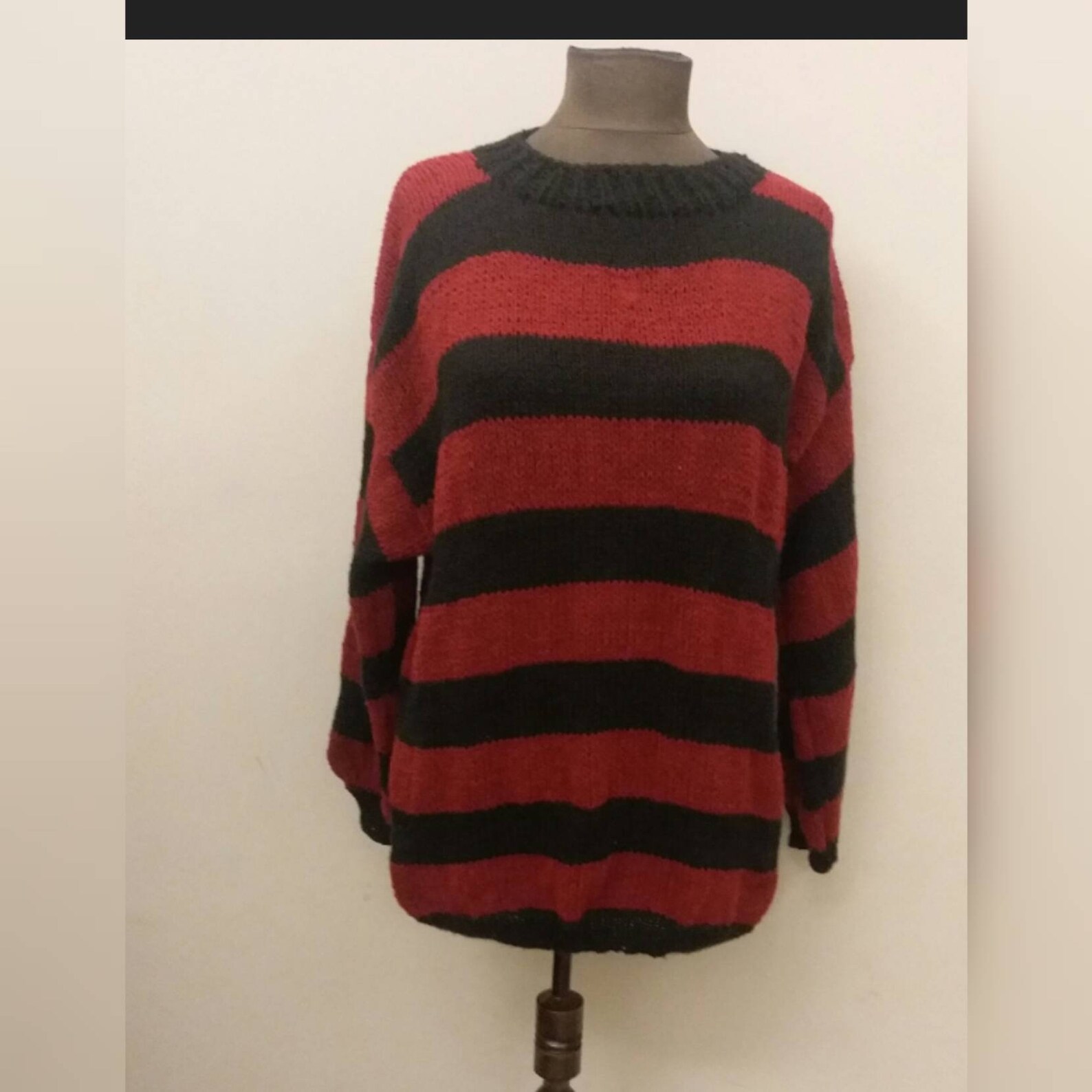 Kurt Cobain Inspired Sweater, Red and Black Striped Jumper, Nirvana ...