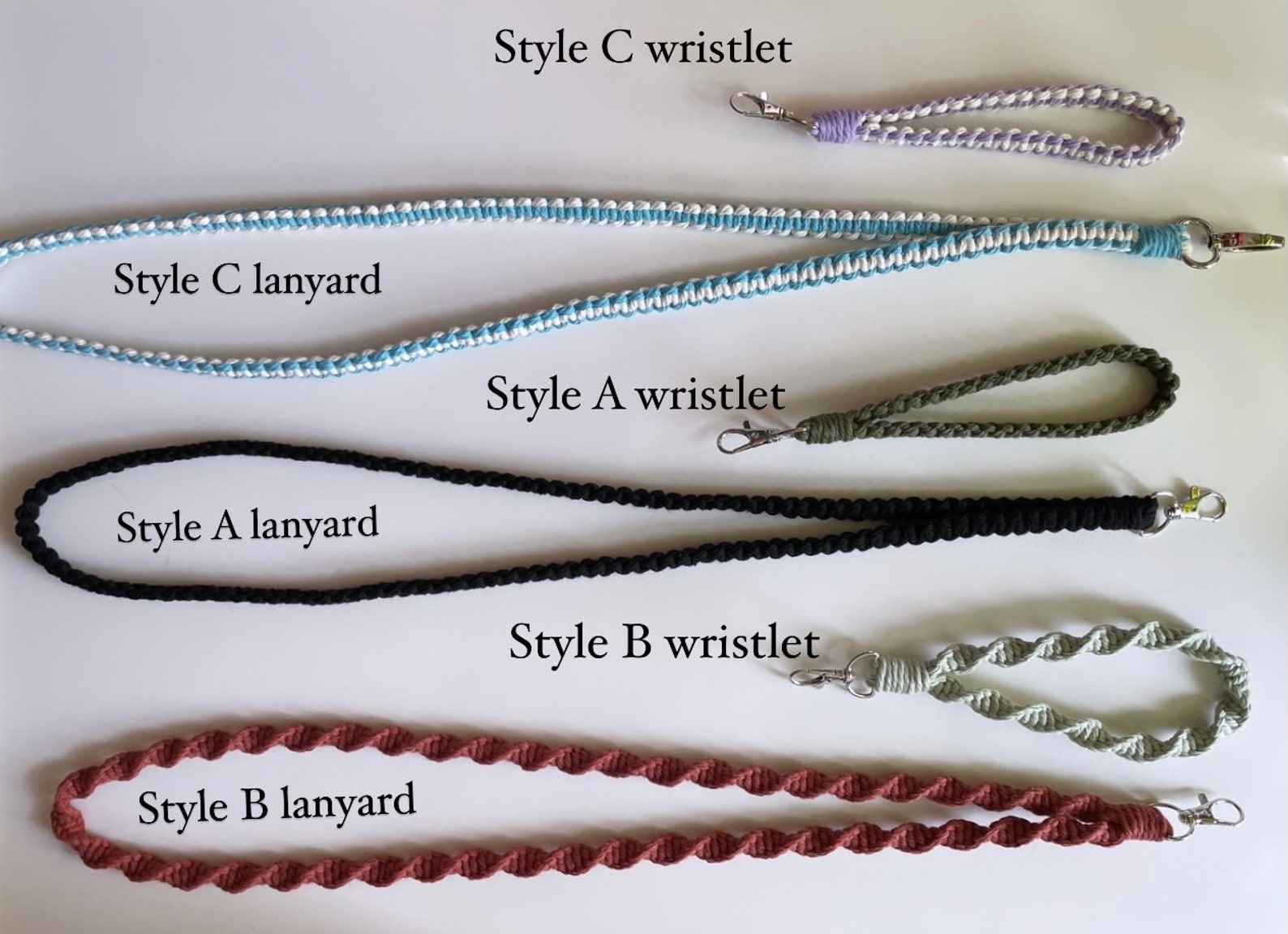 CUSTOMIZABLE LANYARD Macrame Lanyard Wristlet Keychain - Etsy