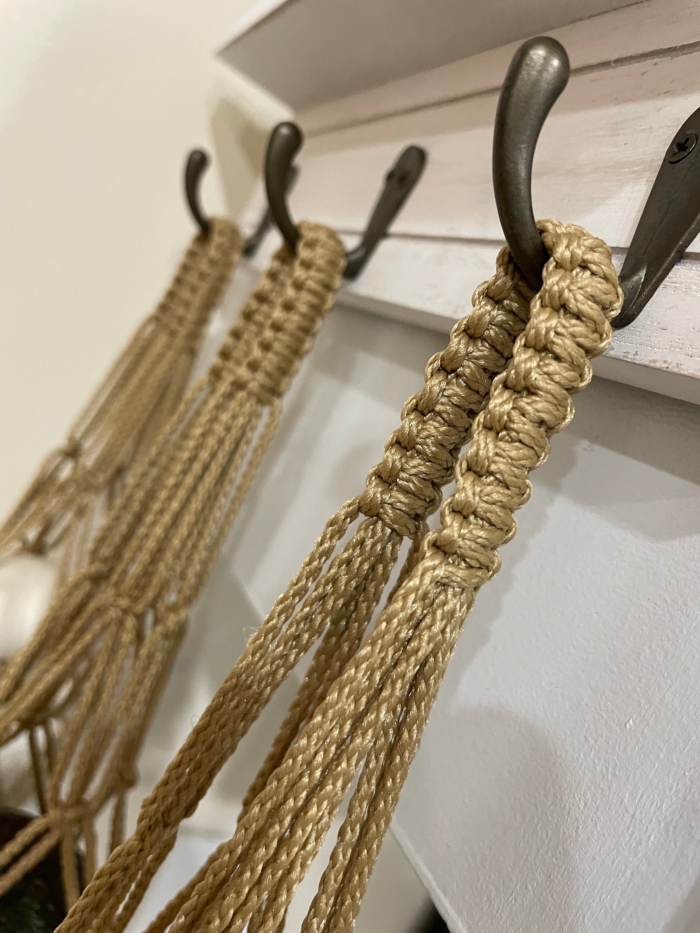 Macrame Produce Sleeve, Macrame Garlic Stocking, Macrame Produce Hanger ...