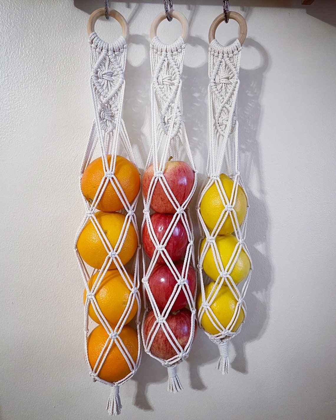MACRAME PRODUCE SLEEVE Fruit Hanger Macrame Garlic Stocking - Etsy UK