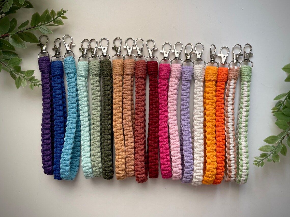 MACRAME WRISTLET Macrame Key Fob Wristlet Macrame - Etsy